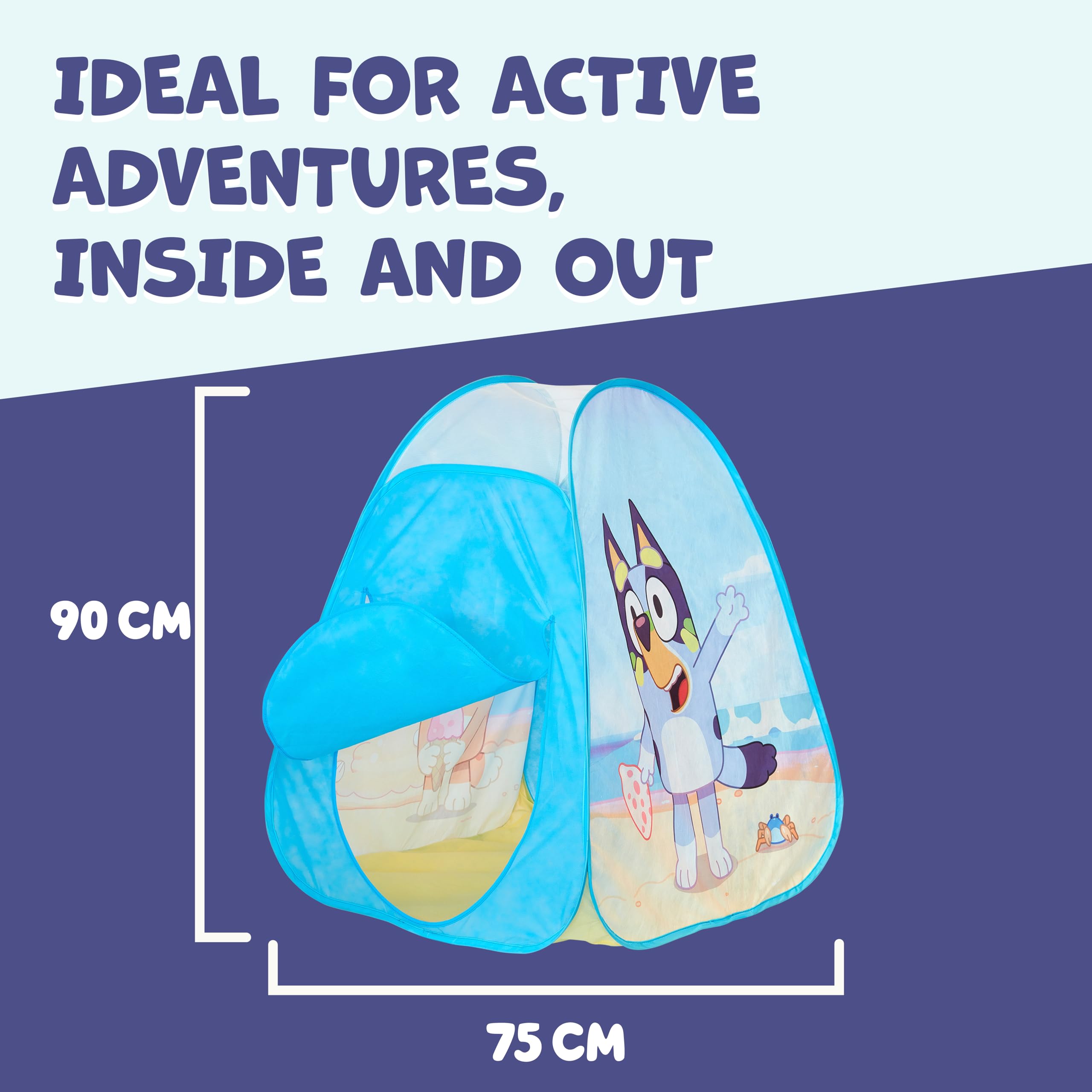 Play Tent Bluey Pop-Up - Instant Kids Playhouse With Roll-Up Door ...