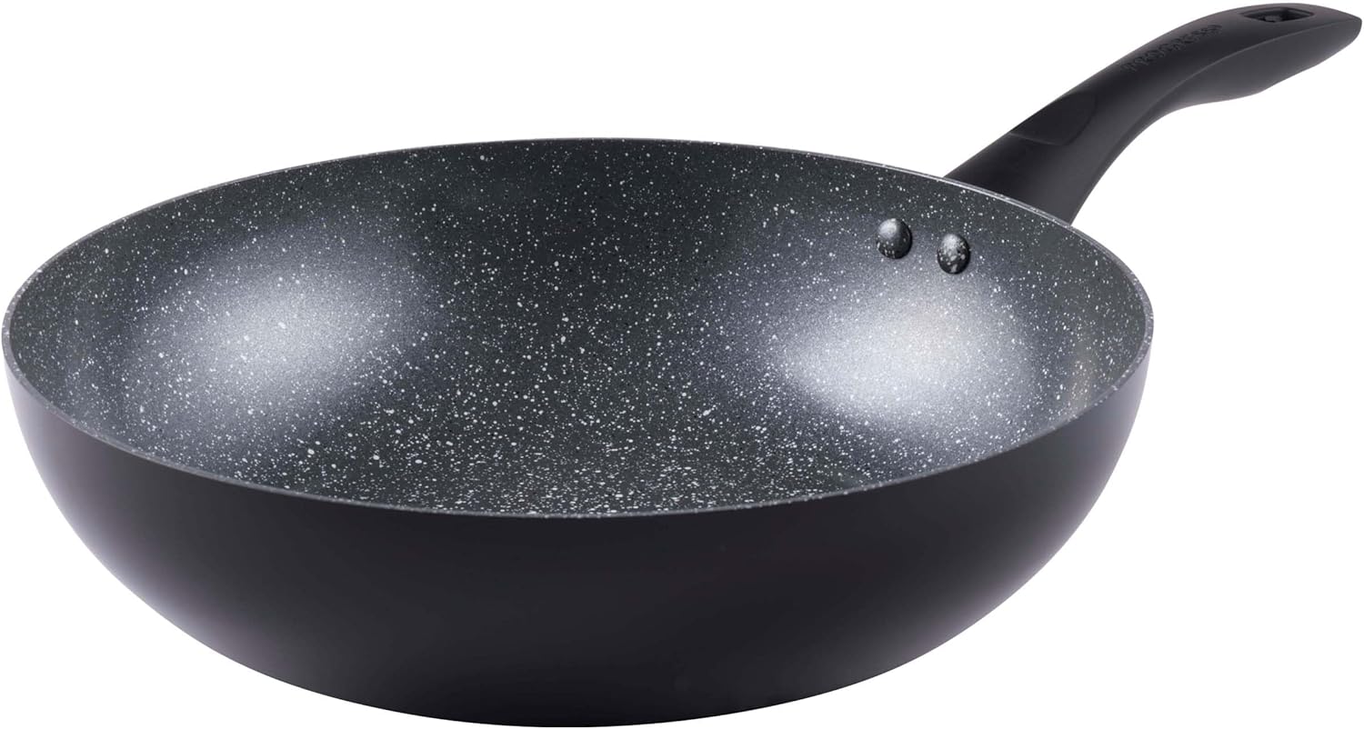 Progress BW12915EU7 Marble Ceramic 28 cm Stir-Fry Pan – Non-Stick Wok ...