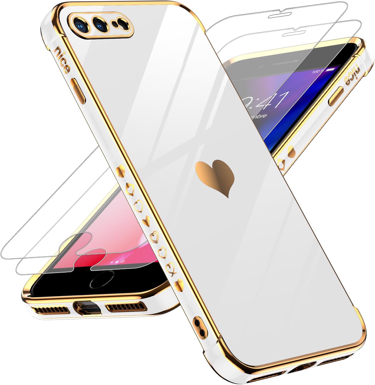 Amazon.com: LeYi for iPhone-7 Plus iPhone-8 Plus Case: with Tempered ...