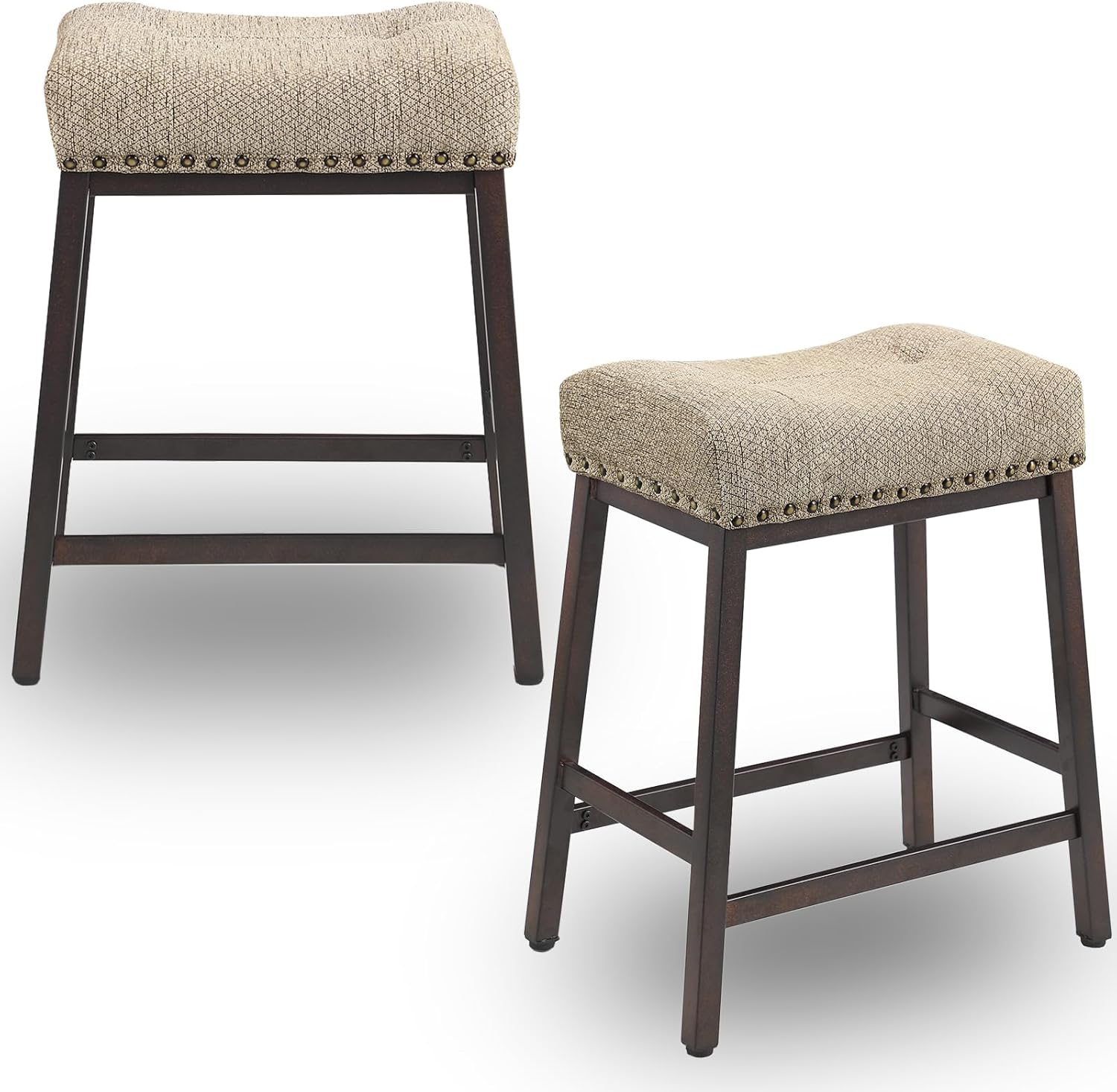 Amazon.com: KORZEY Bar Stools Set of 2, Modern Counter Height Backless ...