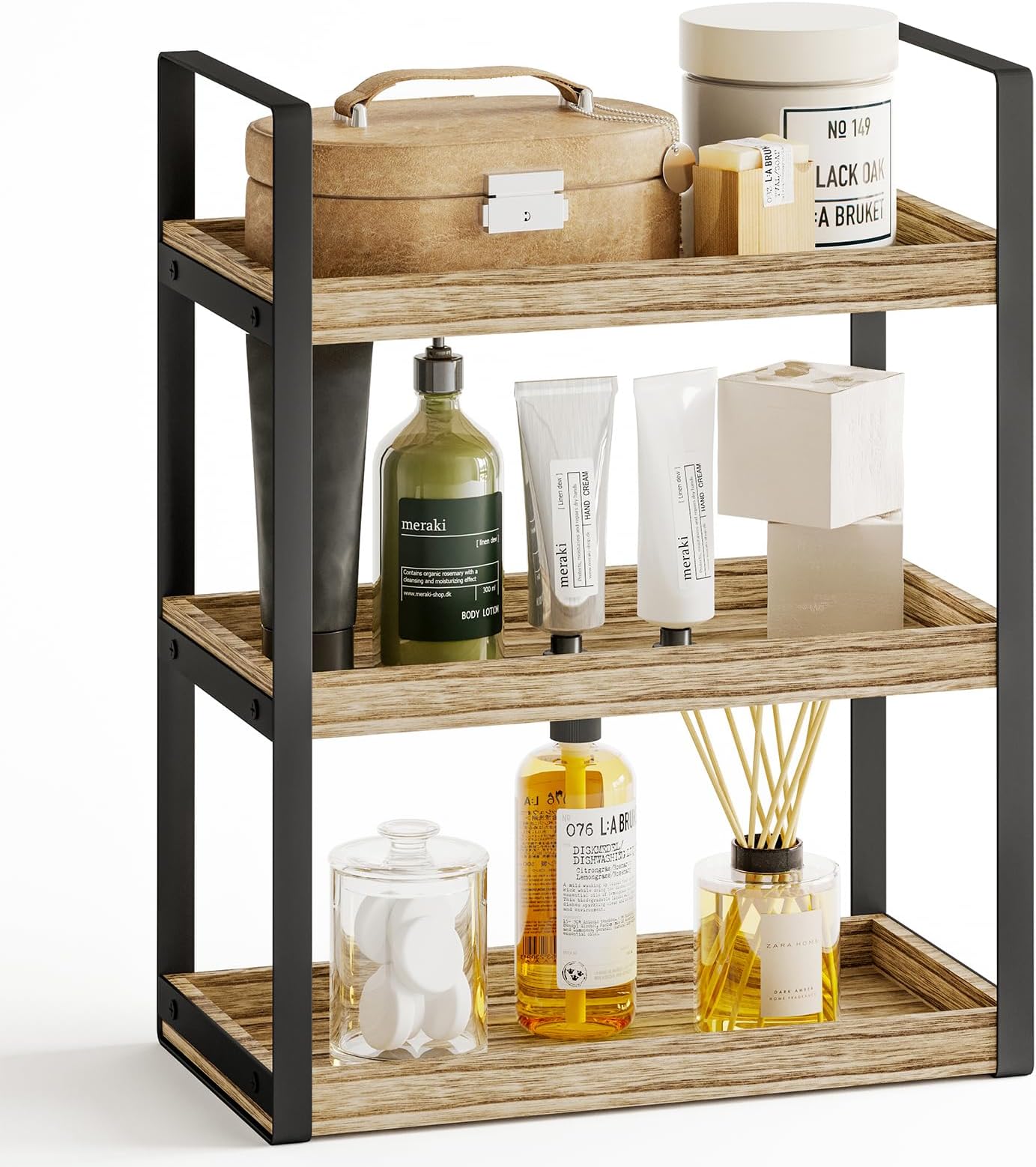 Amazon.com: Fixwal Countertop Organizer for Bathroom, 3-Tier Wood ...