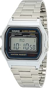 Casio A158WA-1 Silver Classic Retro Unisex Stainless Steel Digital Watch : Amazon.com.au ...