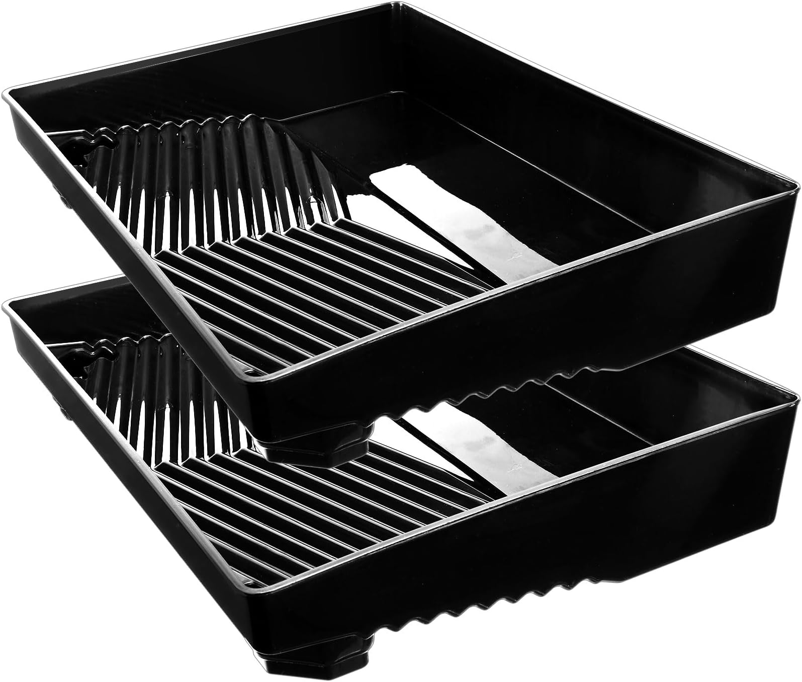 Geelin 2 Pcs Paint Tray 18 Inch Paint Roller Tray Deep Well Plastic ...
