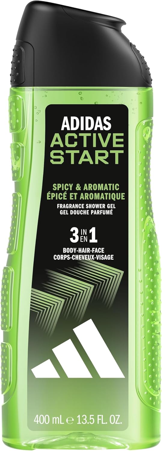 Adidas, Active Start Gel Doccia Bagnoschiuma 3 in 1 per Corpo, Capelli ...