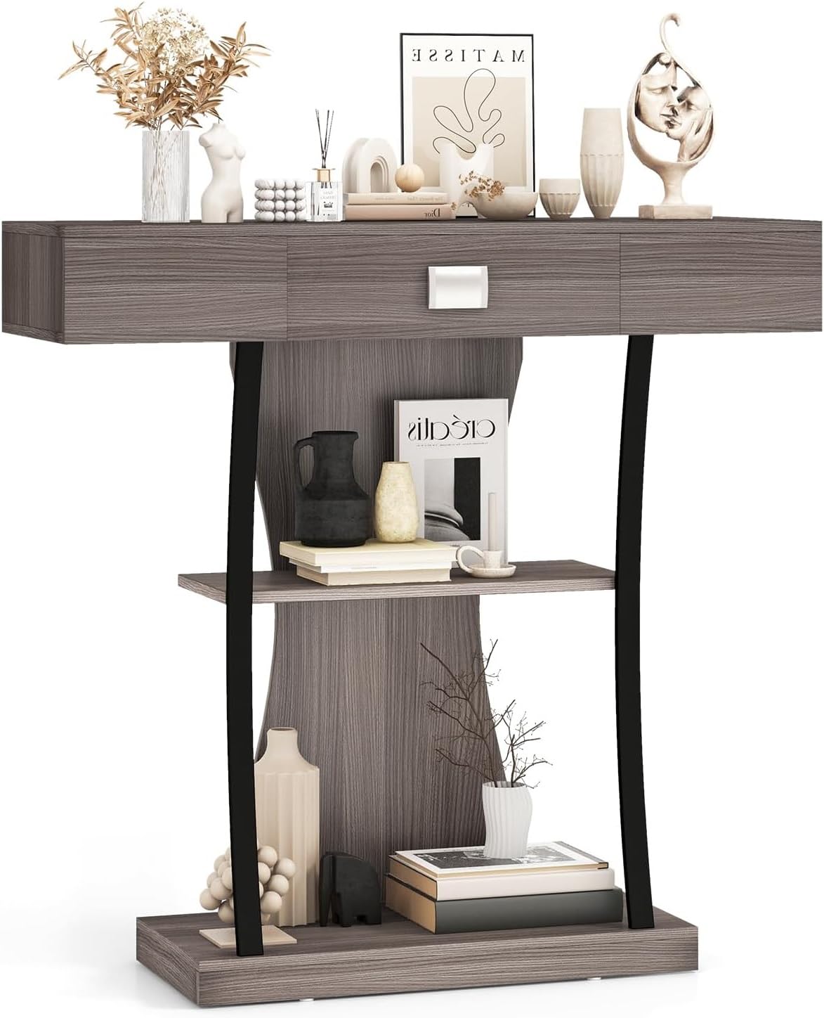 Amazon.com: LDAILY Small Entryway Table, 3-Tier Accent Sofa Table w ...