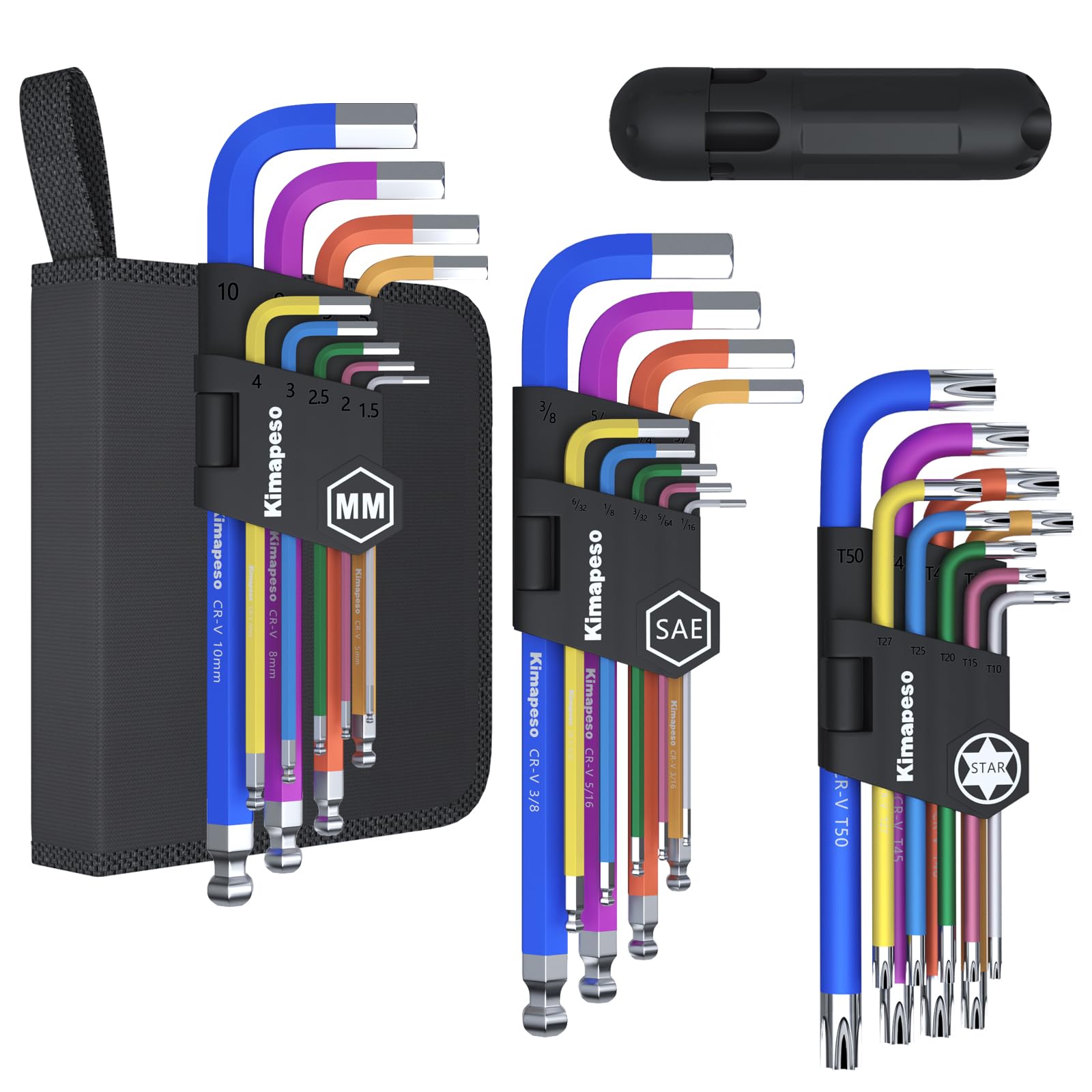 Kimapeso 27 PCS Allen Key Set Torx SAE Metric Allen Wrenches Set Long ...