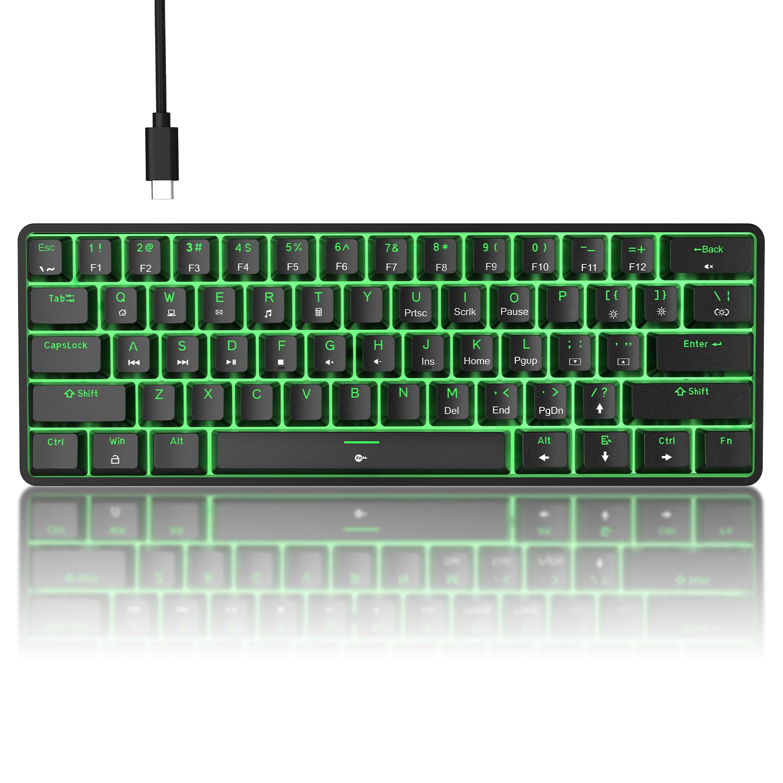 Amazon.com: TMKB T61SE 60% Mechanical Gaming Keyboard, Linear Red ...
