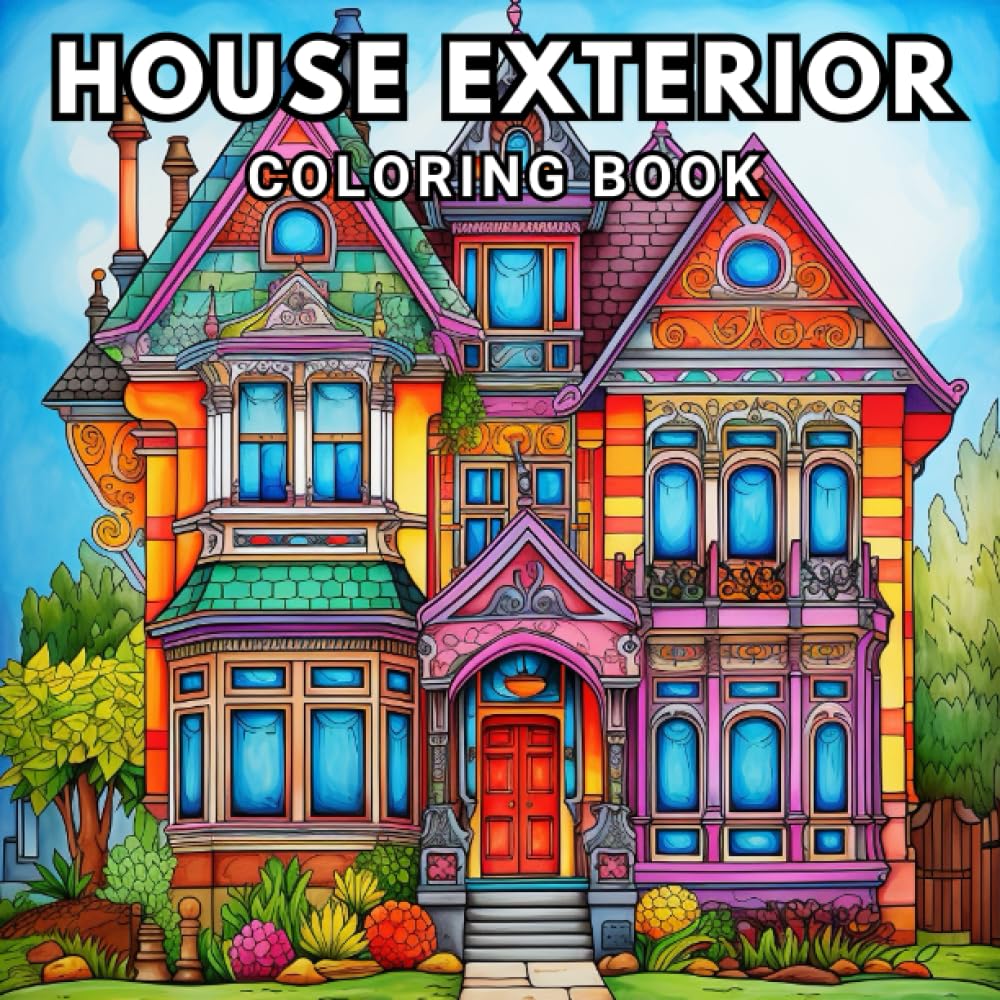 House Exterior Coloring Book: Home Exteriors Design Houses Architecture ...