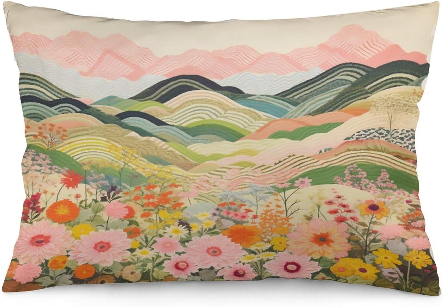 Amazon.com: Cooling Pillowcase Boho Flowers Patchwork Pillowcases ...