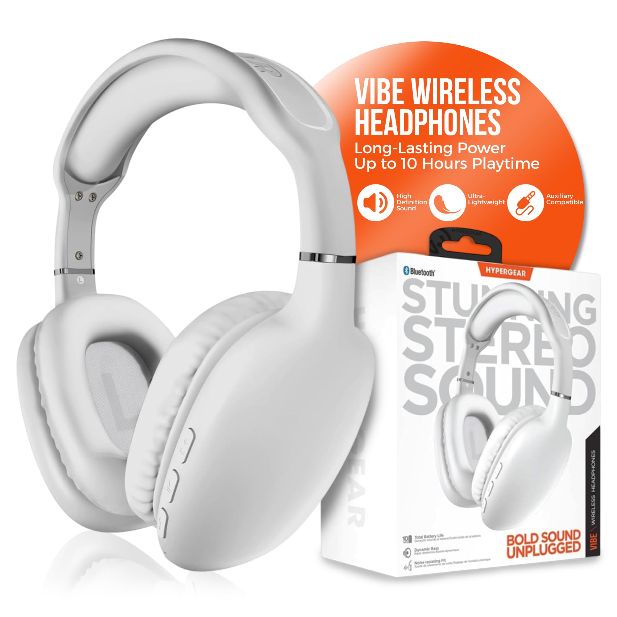 HyperGear Vibe - Auriculares inalámbricos Bluetooth - Auriculares inalámbricos con aislamiento ...