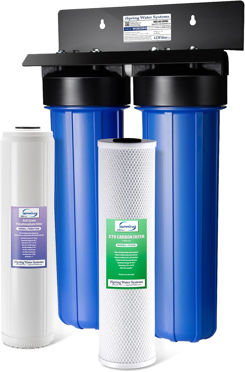 iSpring Whole House Water Filter System, Reduces Scale, Corrosion ...