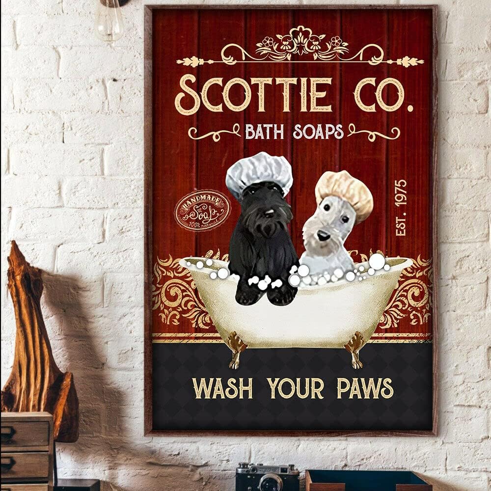 Amazon.com: Vintage Metal Tin Sign Scottie Co Bath Soaps Wash Your Paws ...