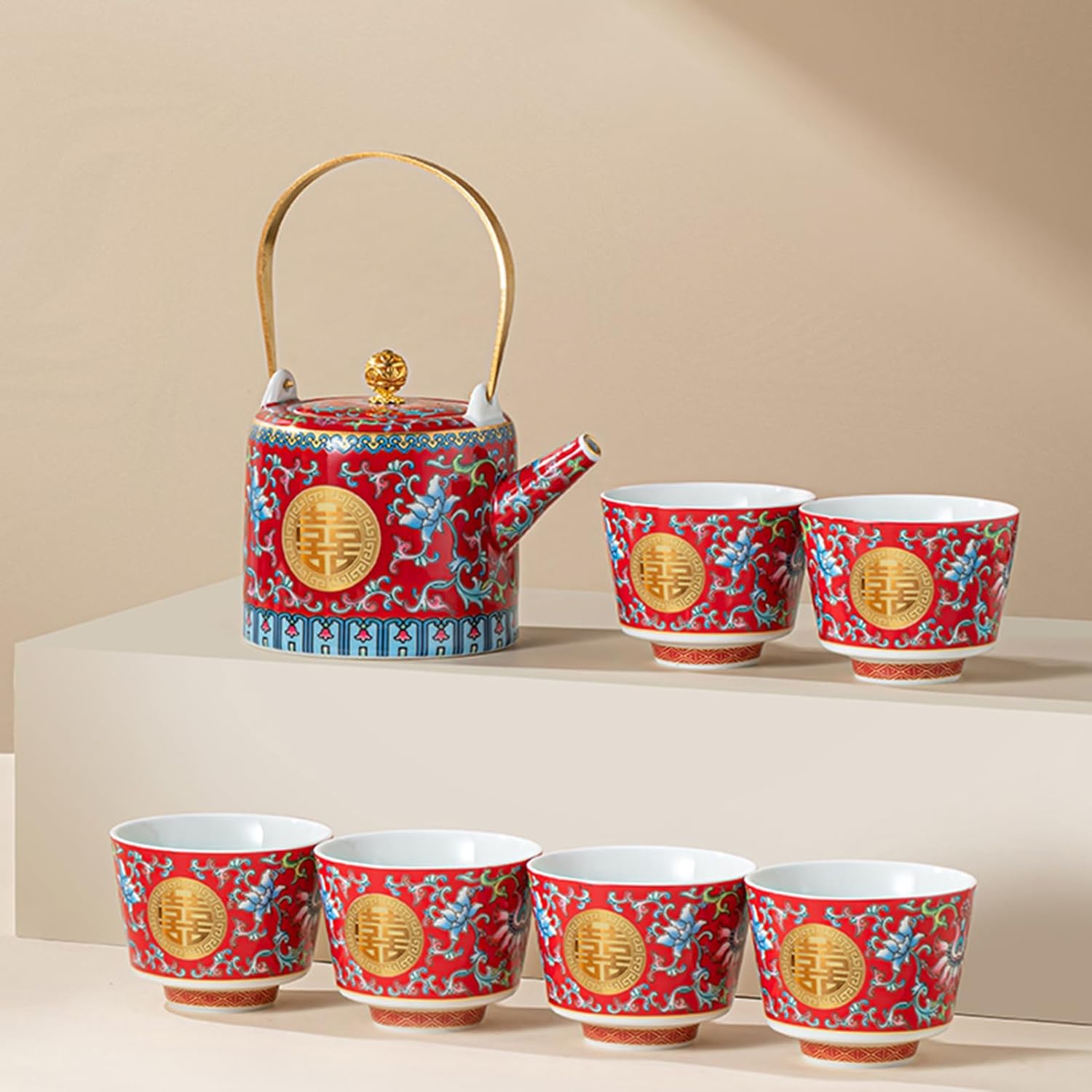 Amazon.com | Chinese Tea Gift Set Service Porcelain Wedding Tea Set ...