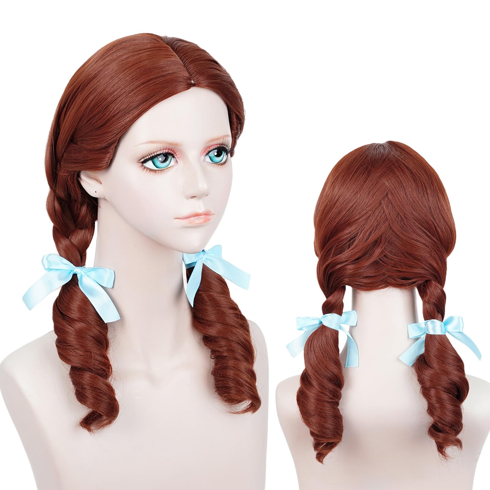 Amazon.com: Probeauty Brown Braided Wig for Women, Long Reddish Cosplay ...
