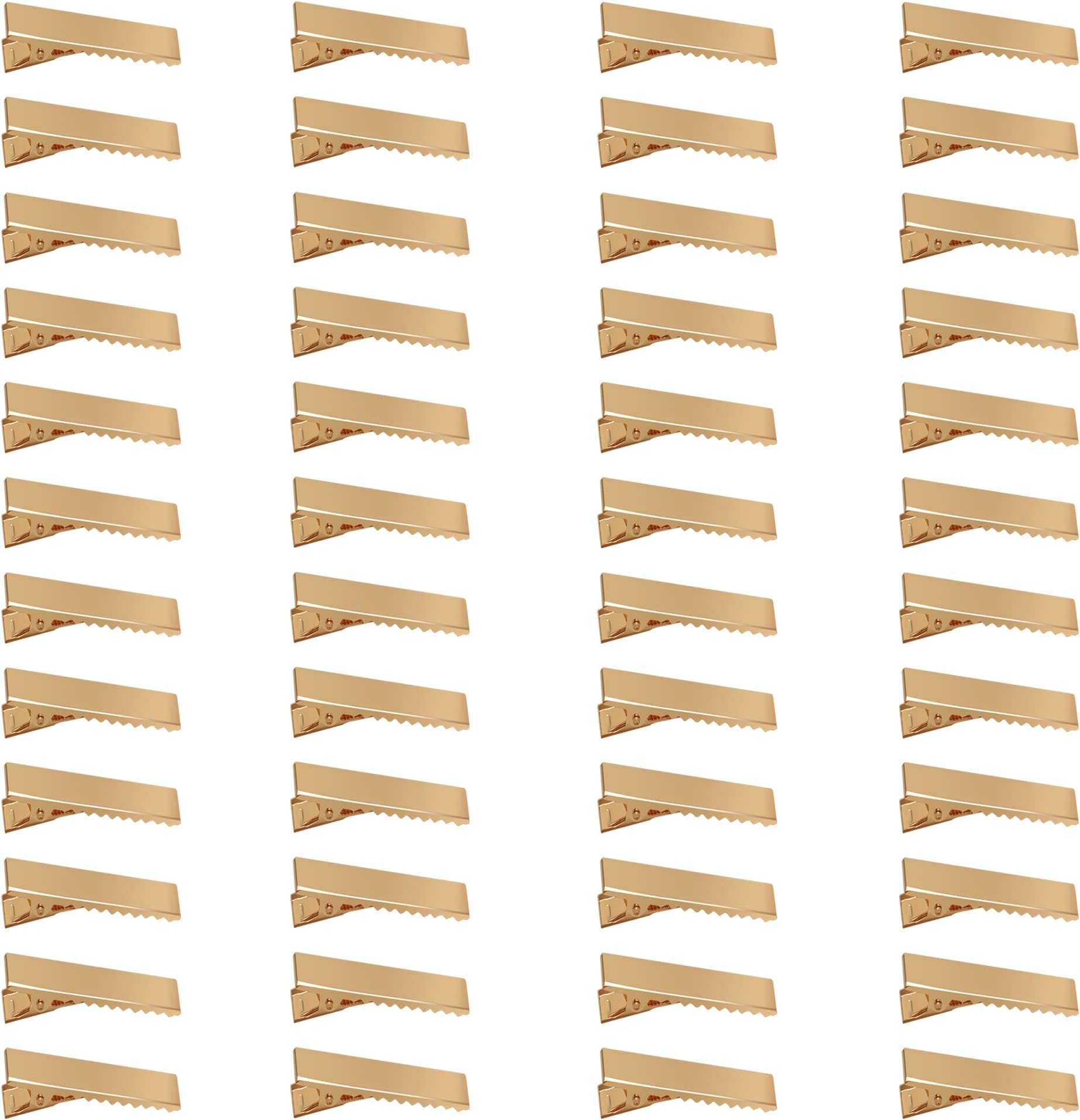 Amazon.com : 50 Pcs 3.5cm Alligator Hair Clips Gold Hair Clips Crafts ...