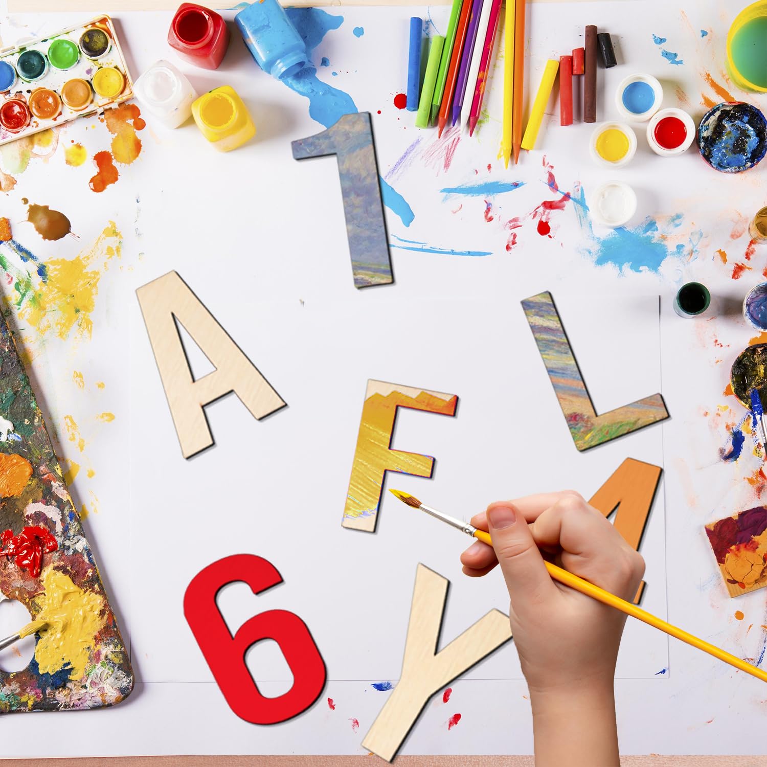 Snapklik.com : 108 Pcs Wooden Letters 4 Inch For Crafts, Small Wood ...