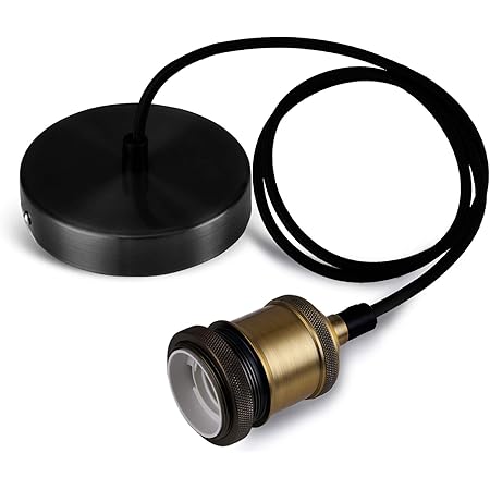 Vintage Pendant Light Fitting, Modern Retro Industrial Style E27 Bronze ...