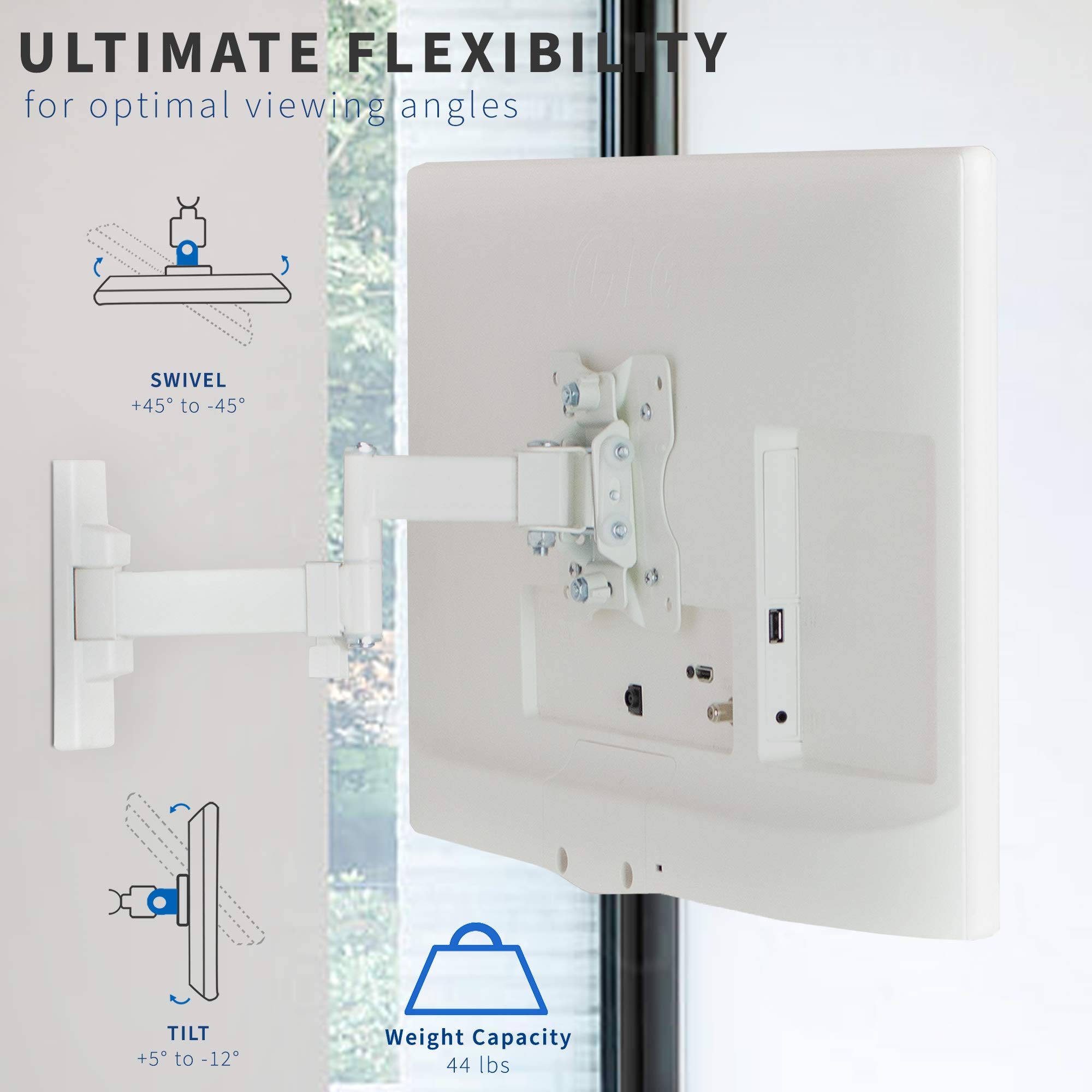 Snapklik.com : VIVO Full Motion Wall Mount For Up To 27 Inch LCD LED TV ...