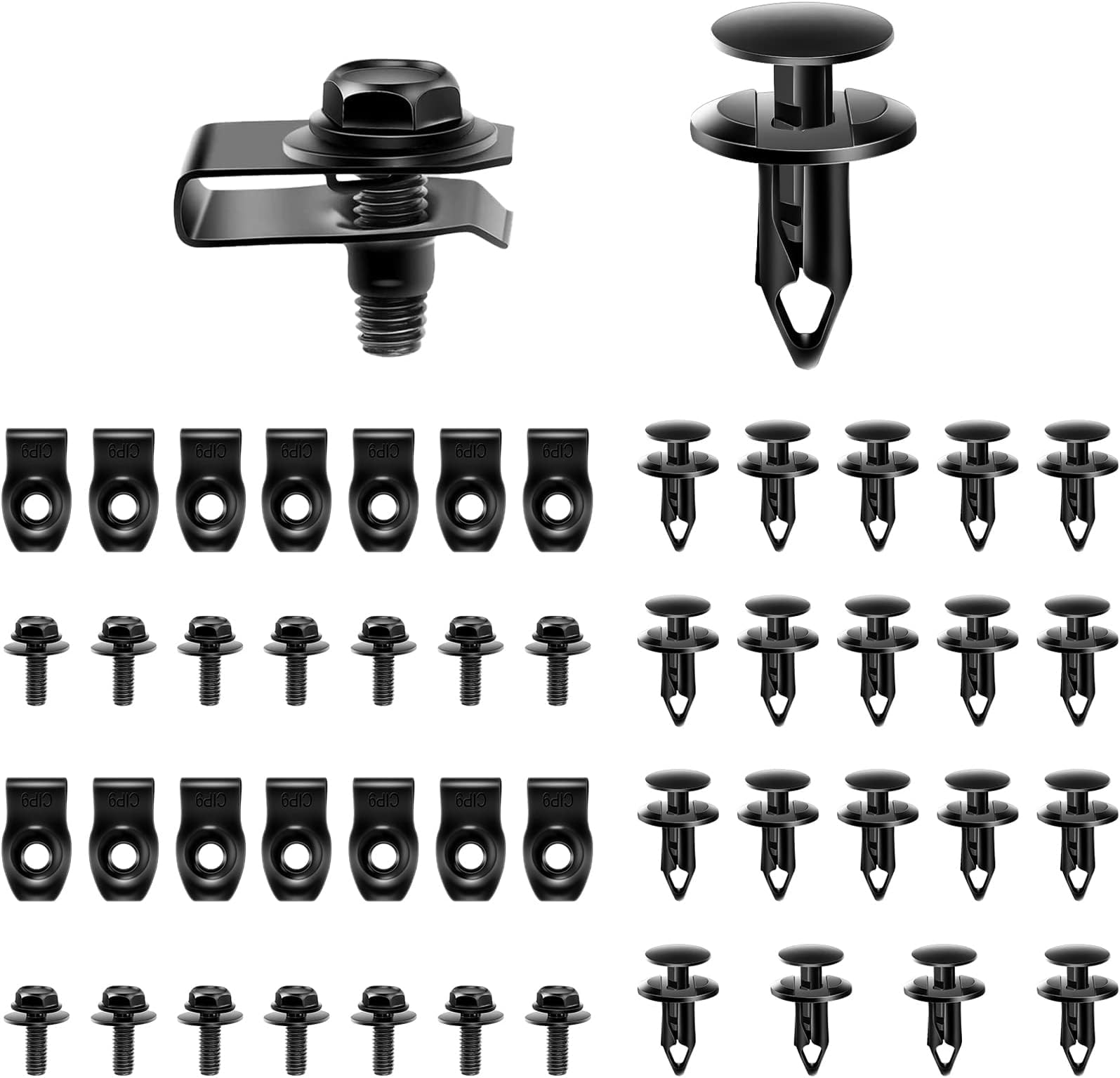 Amazon.com: Alpha Rider Body Bolts Screws Metal - Universal U-Nuts ...