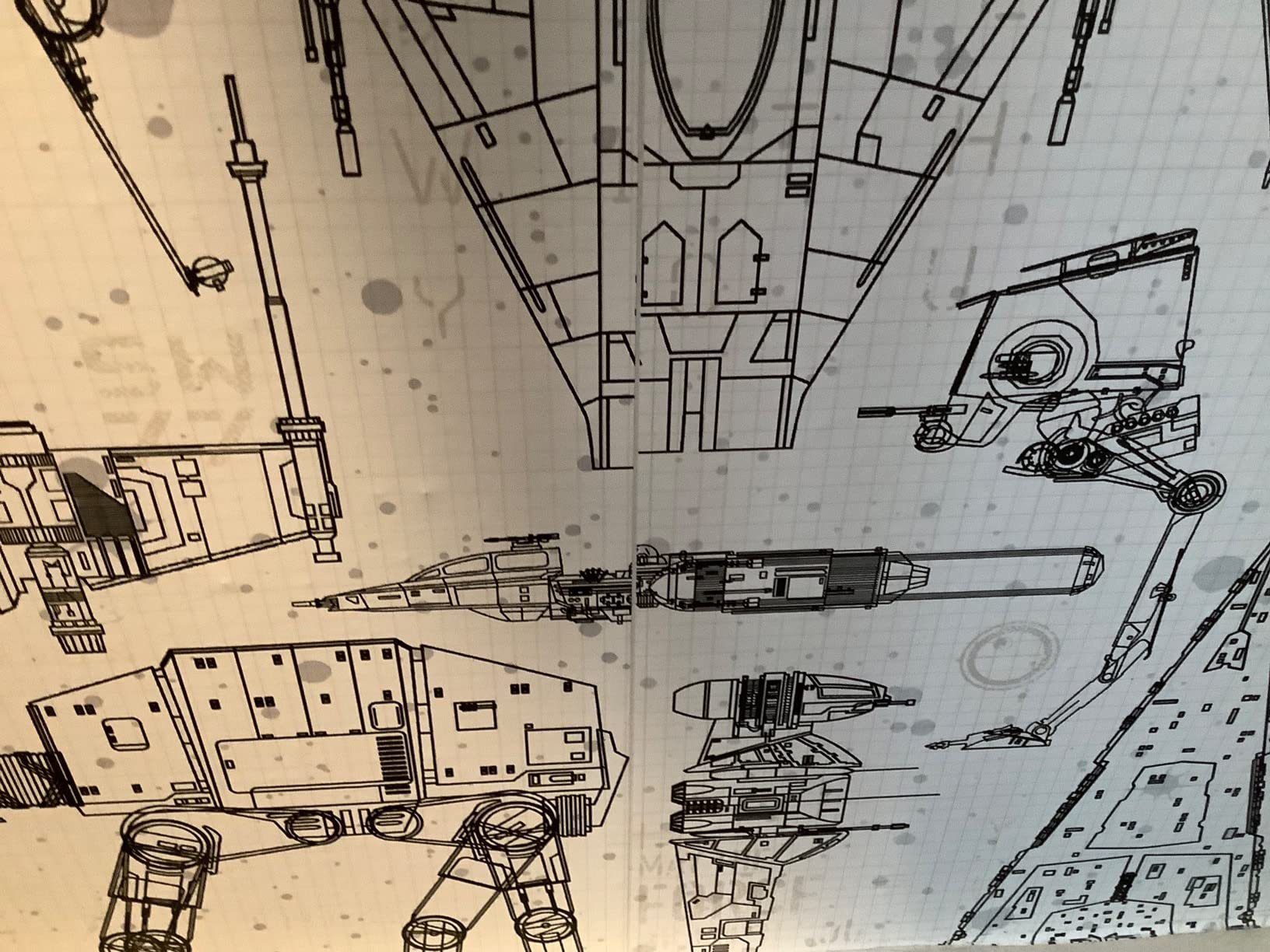 RoomMates RMK11036WP Star Wars Blueprint Black & White Peel and Stick ...