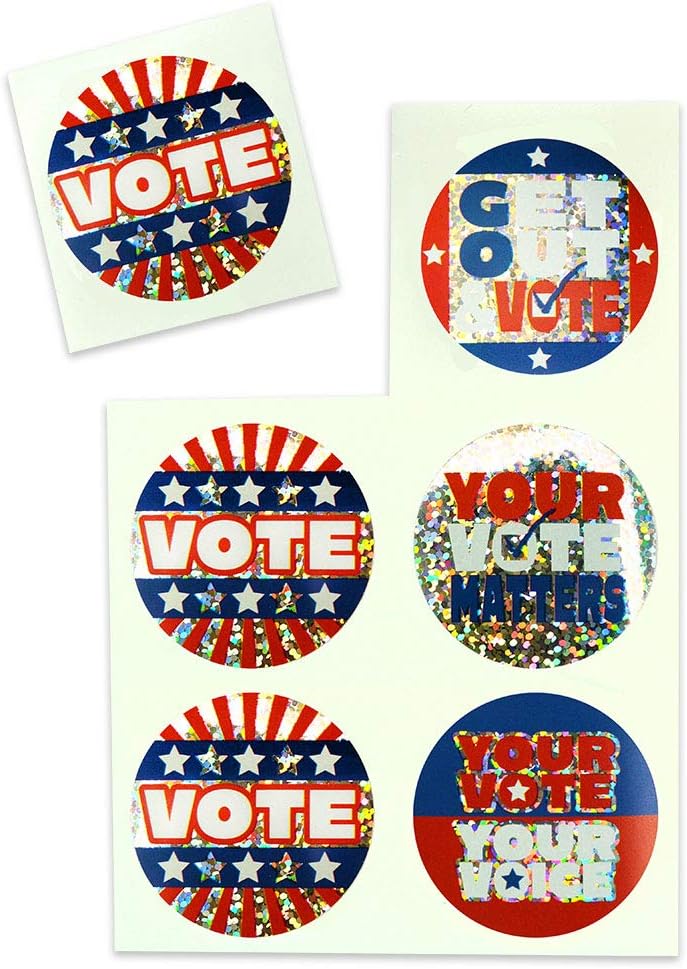 Amazon.com: 500Pcs Vote Stickers Roll White Red Blue Stickers Self ...