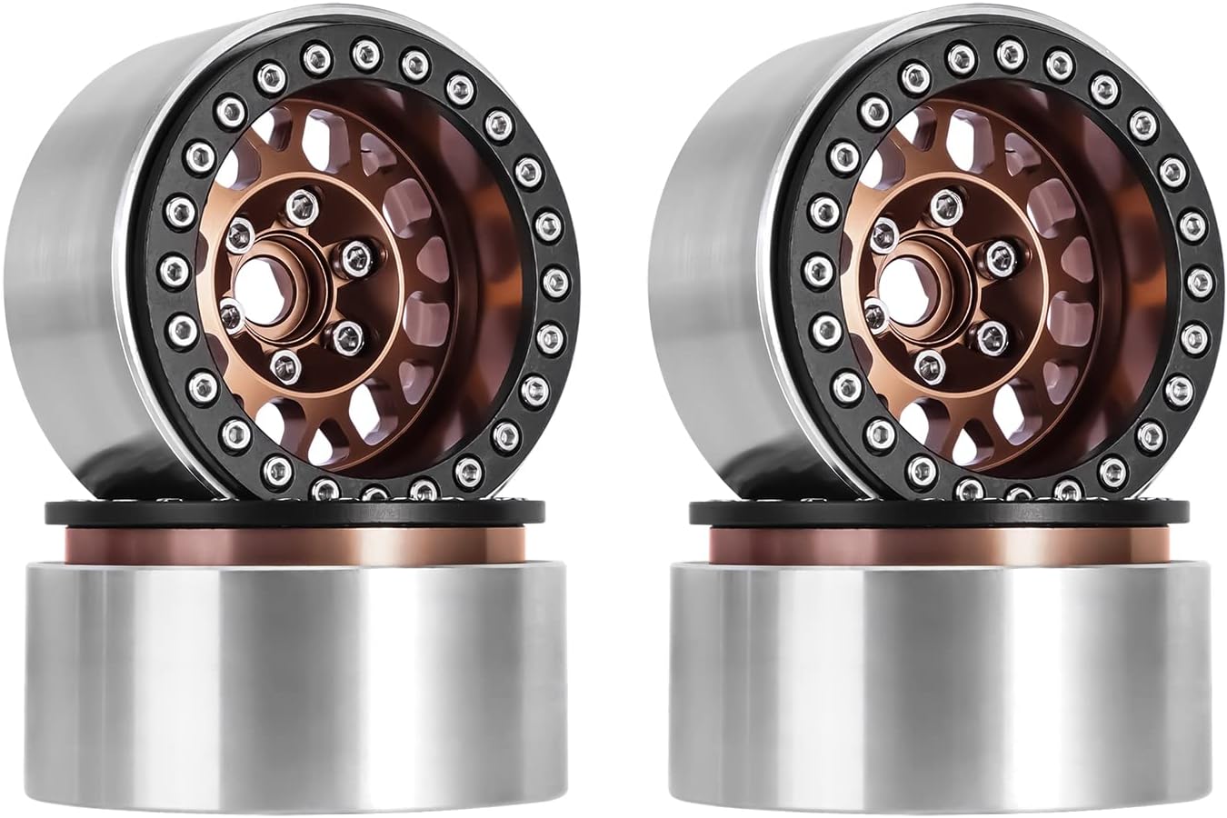 Amazon.com: INJORA 1.9 Beadlock Wheel Deep Dish Negative Offset 10.4mm ...