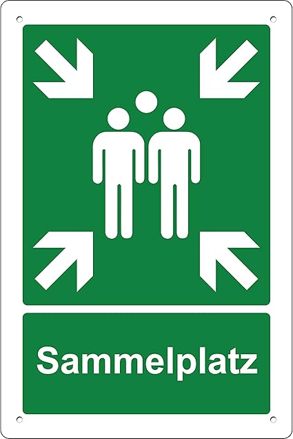 Sammelplatz Schild | Brandschutzschild 3 mm starkes Aluminium ...