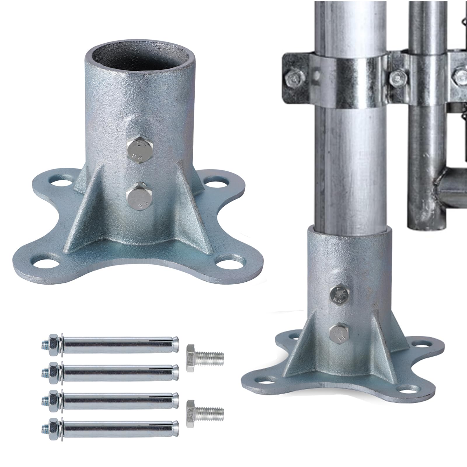 Snapklik.com : HOOBBS Chain Link Fence Post 2 1/2" Floor Flange, Pipe ...