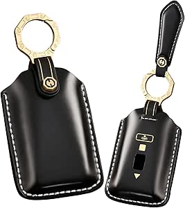 Amazon.com: KUNIO Handmade Cowhide Leather Car Key Fob Cover Fit for ...