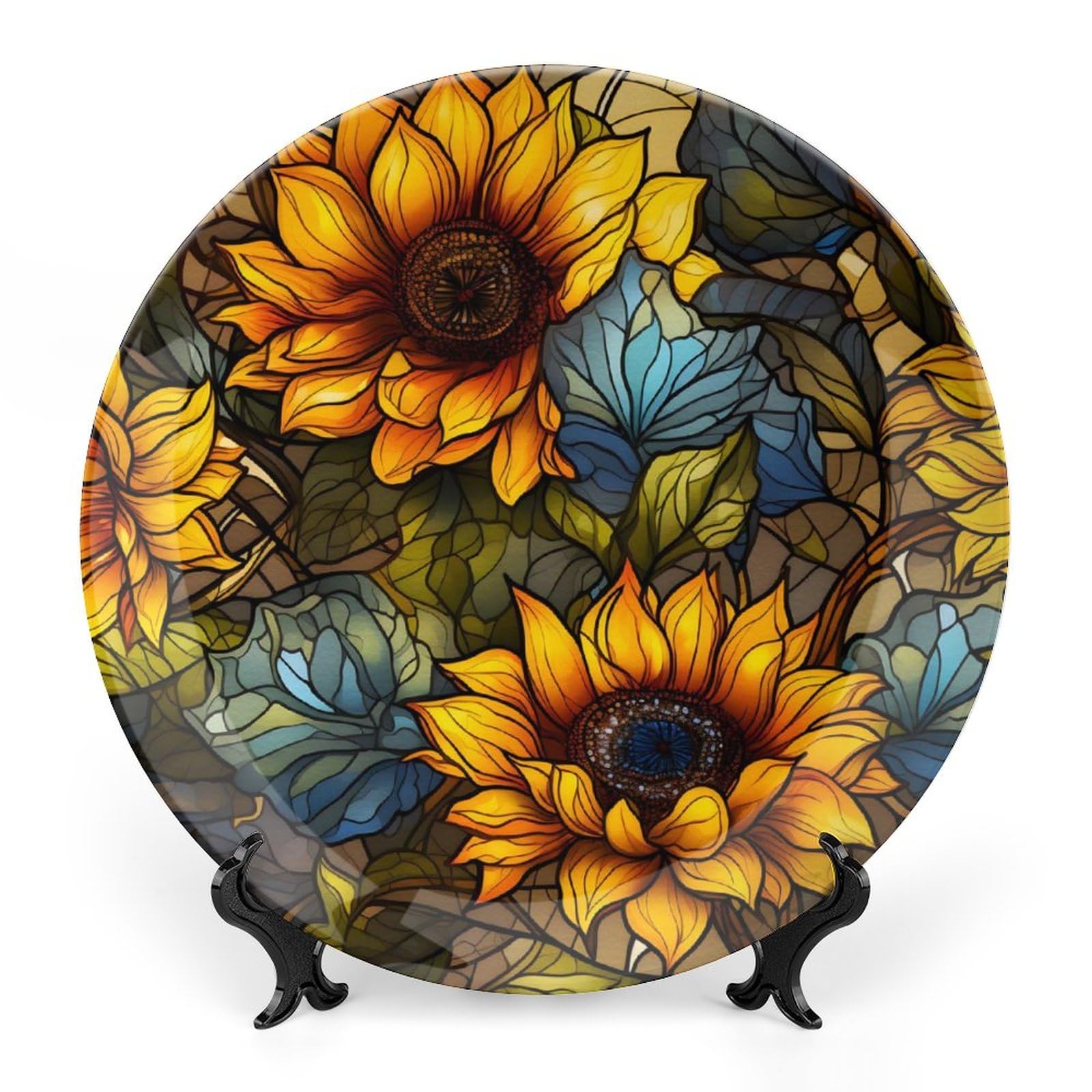 Amazon.com: Gokays Decorative Plates for Wall Hanging, Sunflower Flower ...