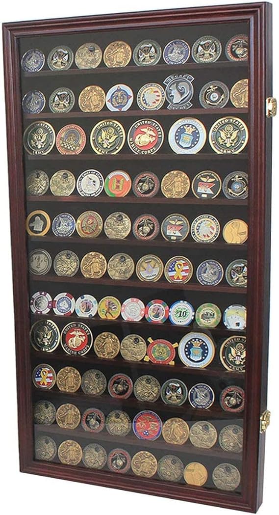 Amazon.com: DisplayGifts Military Challenge Coin Display Case Poker ...