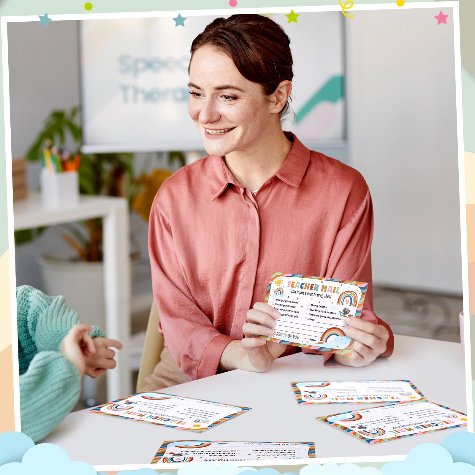 Snapklik.com : Pasimy 200 Pcs Teacher Mail Cards Rainbow Mail Notes To ...