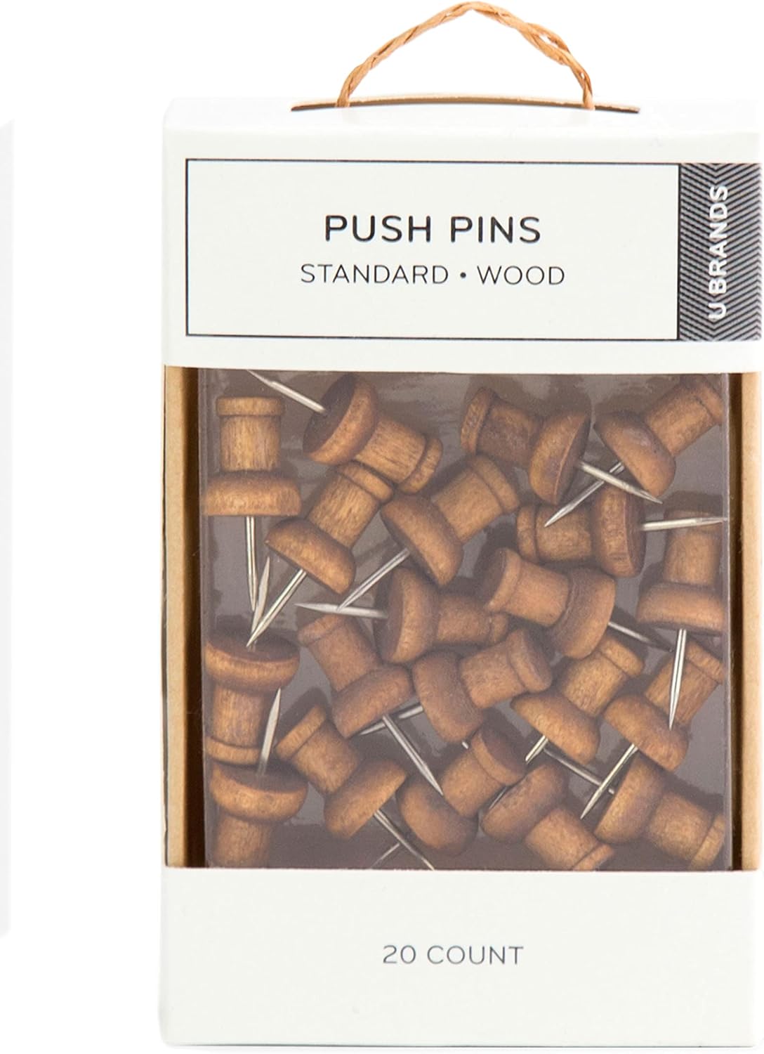 Amazon.com: U Brands Wood Push Pins, Walnut, 20-Count (2096U06-24 ...