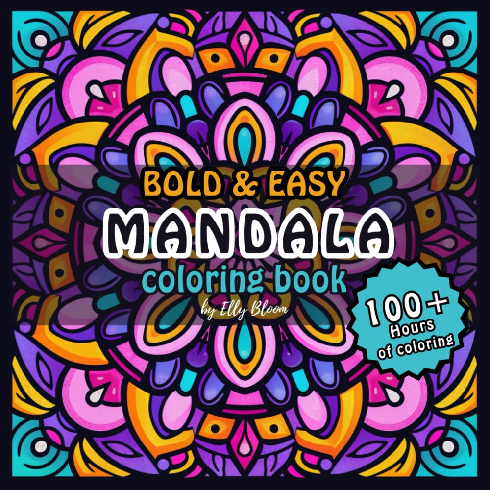 Amazon.com: Easy Mandala Coloring Book For Adults: Bold And Easy ...