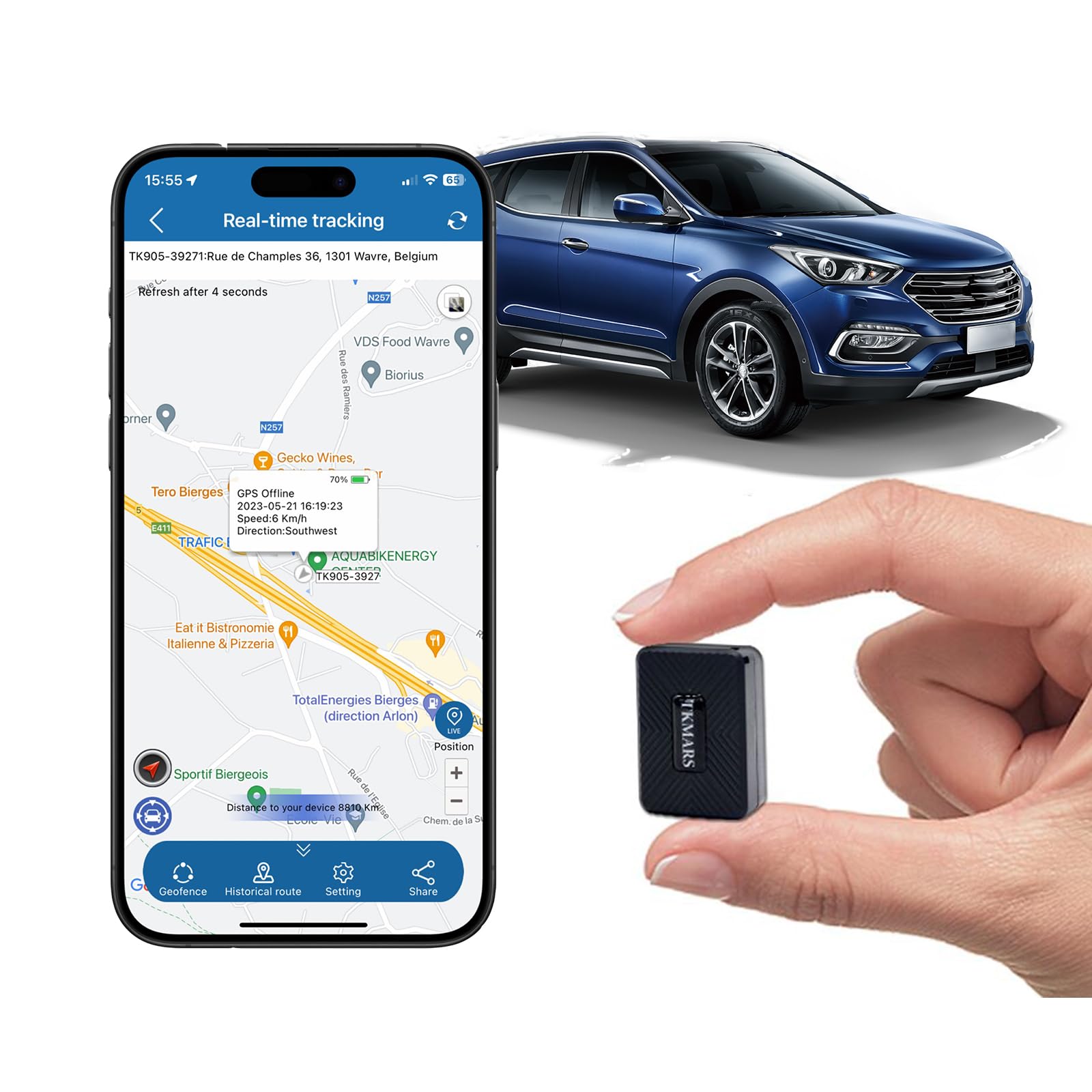 Amazon.com: GPS Tracker for Vehicles Portable Hidden Mini Magnetic GPS ...