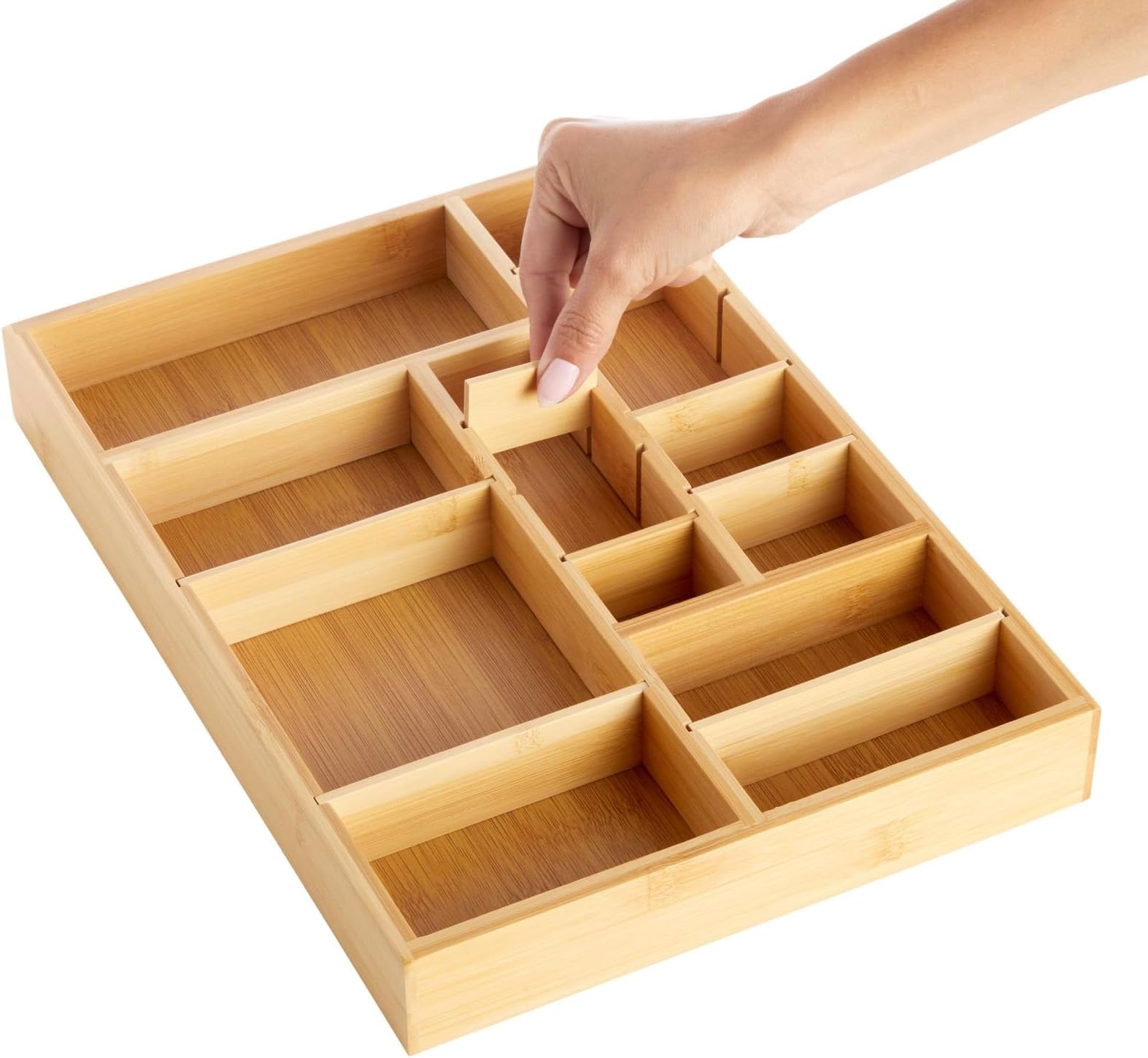 Amazon.com - ZAVOOS 5 Pieces Bamboo Drawer Organizer, Multi-Use ...