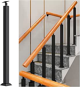 Amazon.co.jp: Glass Handrail Black Square Stair Spindle Post Modern ...