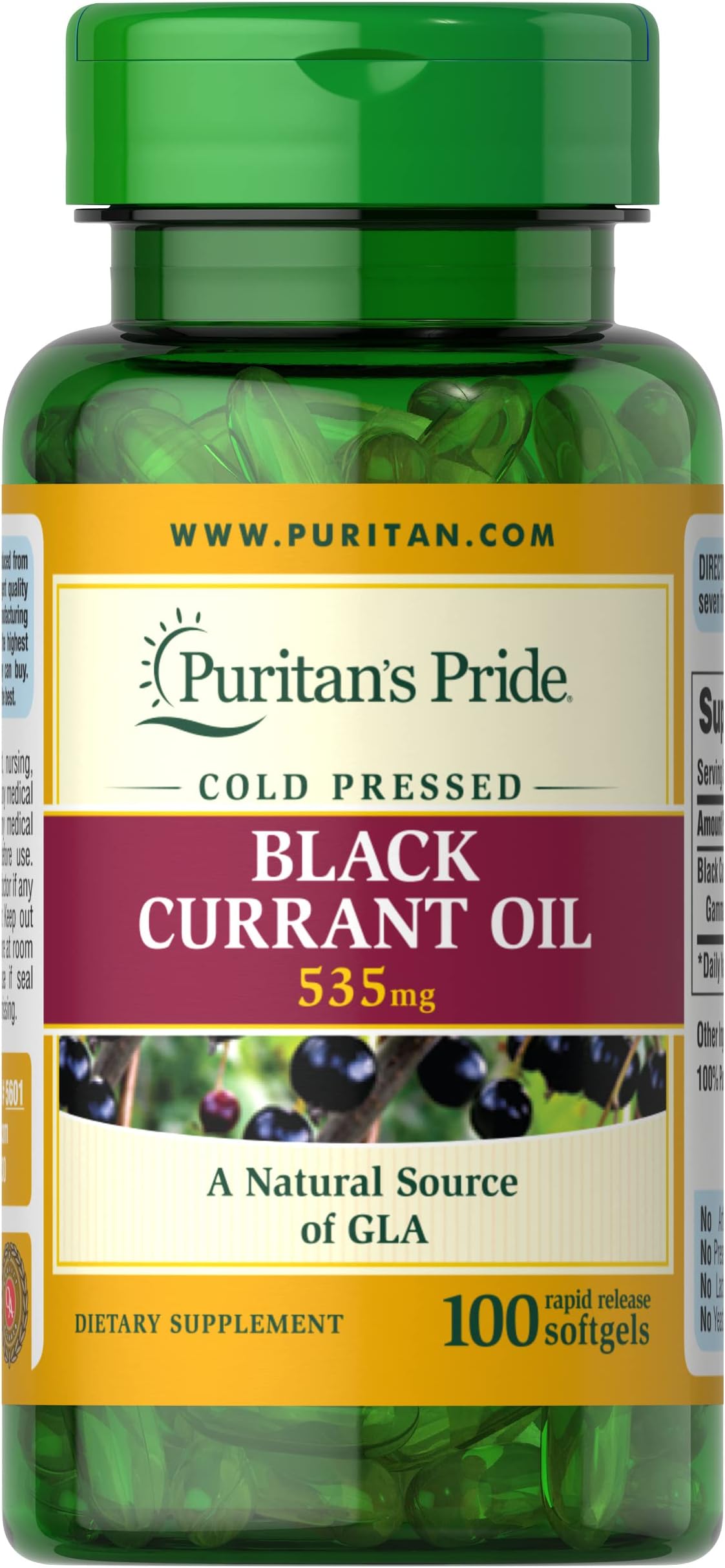 Amazon.com: Black Currant Oil 1000mg - Cold Pressed - Hexane Free ...