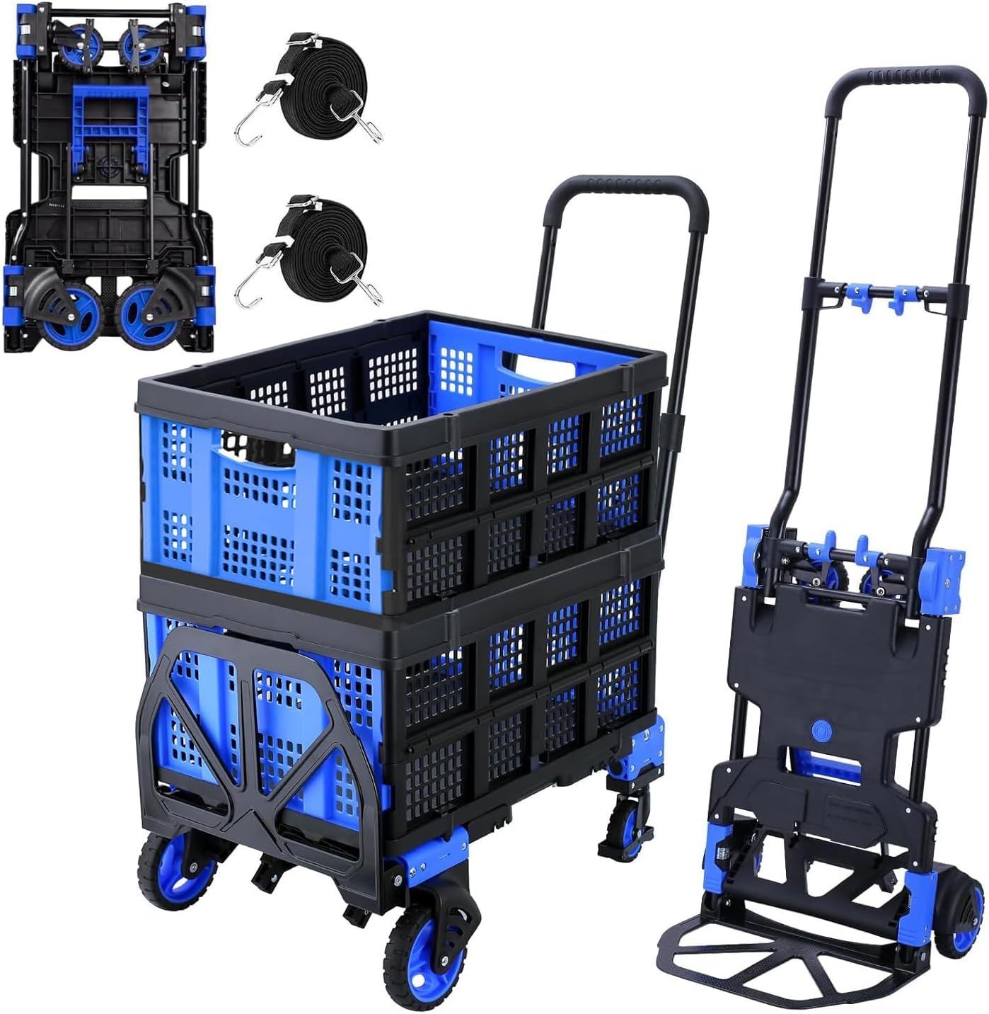 Amazon.com: ITEFDTUTNE 2 in 1 Folding Hand Truck Dolly with Basket ...