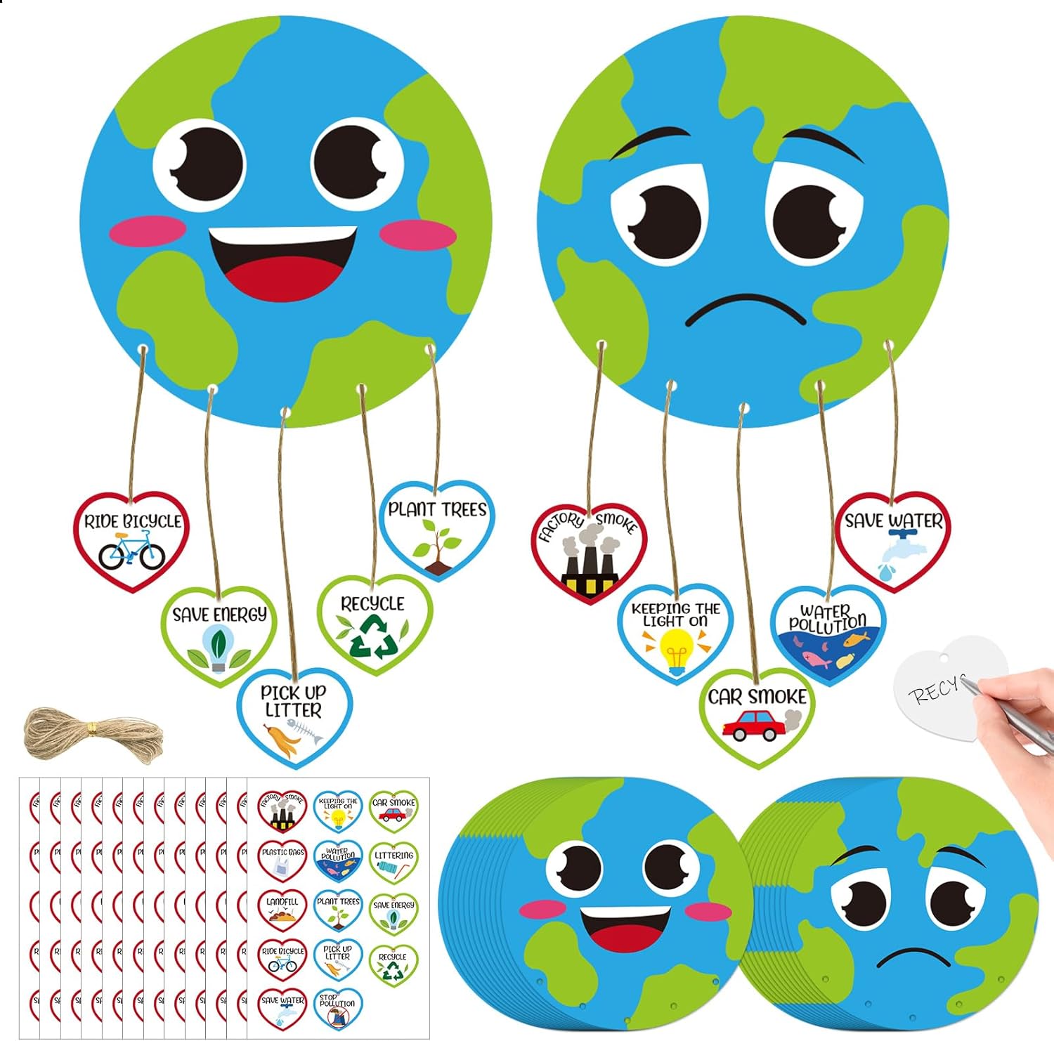 Amazon.com: Cinrobiye 24 Set Earth Day Crafts Kit Save The Planet DIY ...