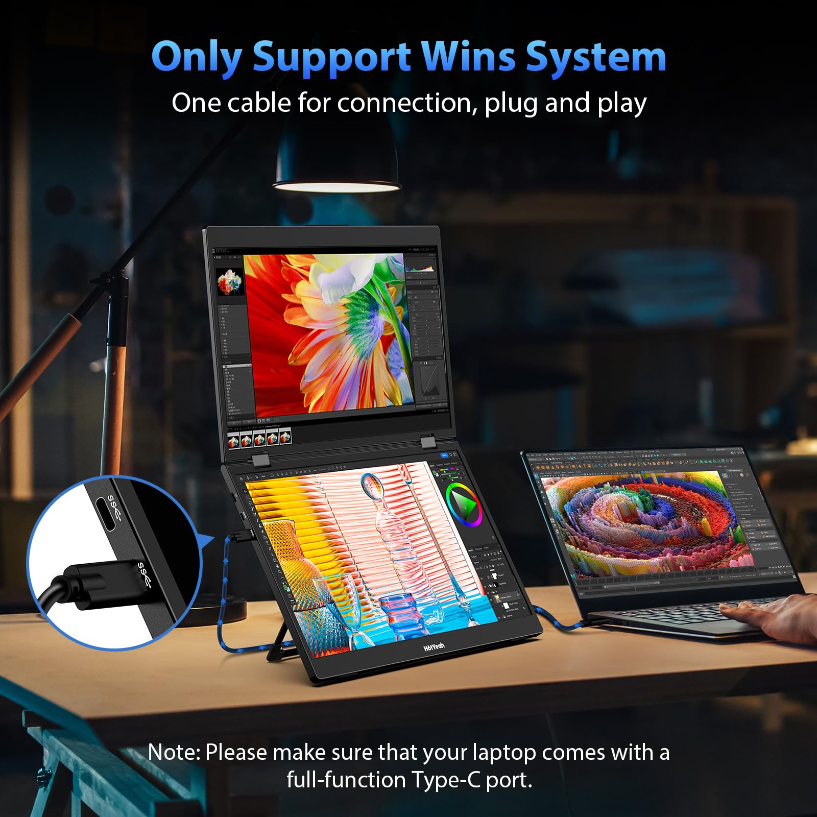 Snapklik.com : HotYeah Triple Laptop Screen Extender, 15.6 1080P FHD ...