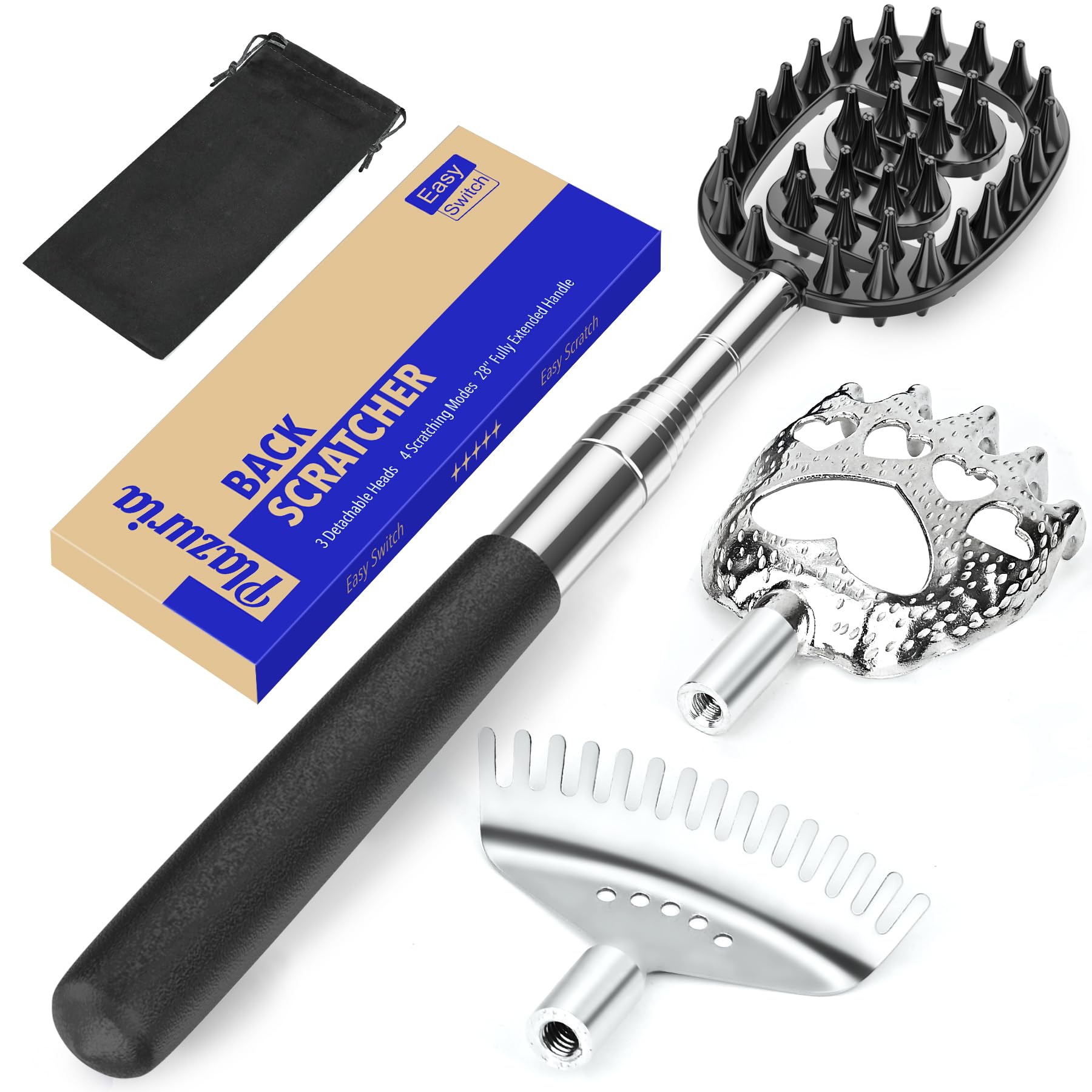 Amazon.com: Plazuria Oversized Back Scratcher with 3 Detachable Heads ...