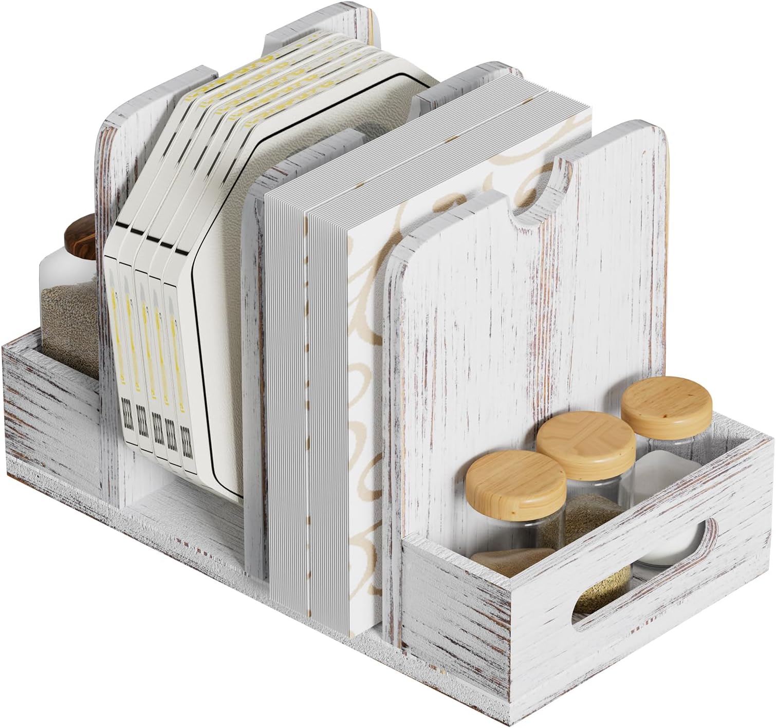 Amazon.com: PUERSI Farmhouse Wooden Napkin Holder for Tables, Rustic ...