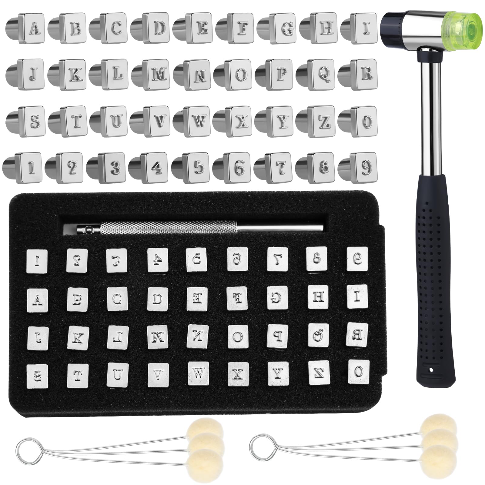 Amazon.com: WONVOC 44 pcs Leather Stamping Kit, 36 pcs Leather Stamping ...