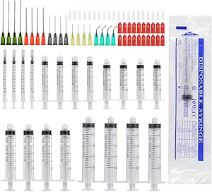 20Pcs Syringes 1 ml 3 ml 5 ml 10 ml 20 ml Syringes for Refilling and Measuring Liquids ...