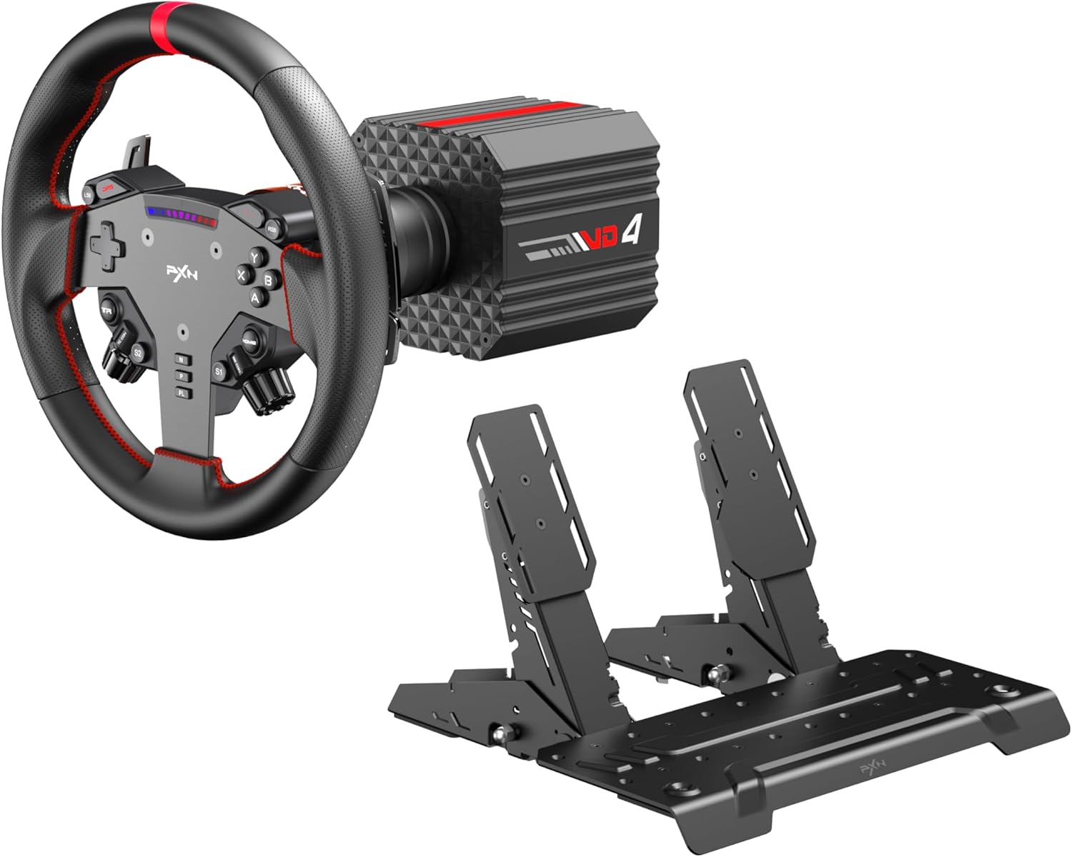 PXN VD4 4NM Torque Sim Racing Direct Drive Racing Wheel Bundle with ...