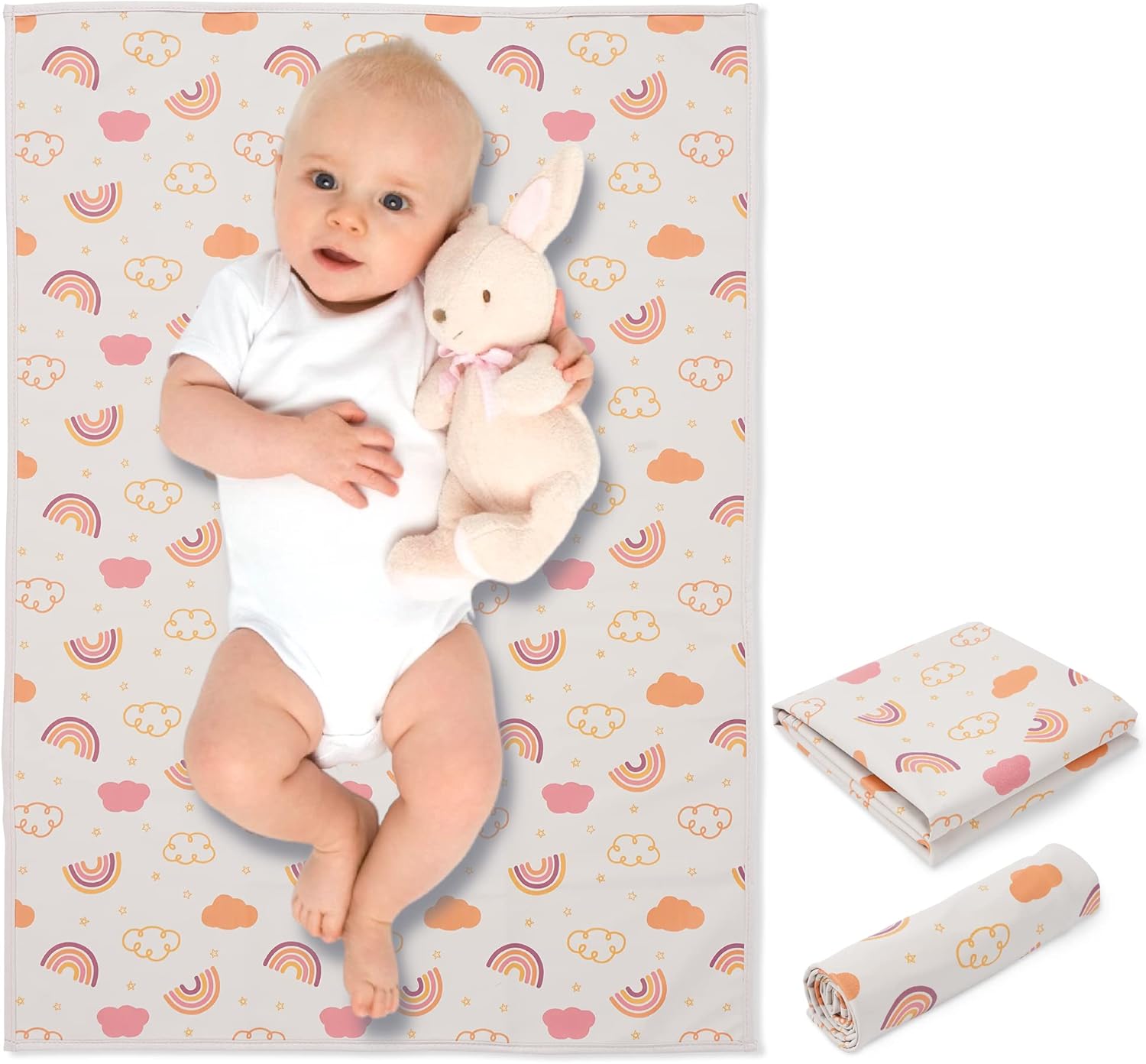 Baby Changing Mat Vegan Leather - Wipeable Diaper Changing Pad for ...