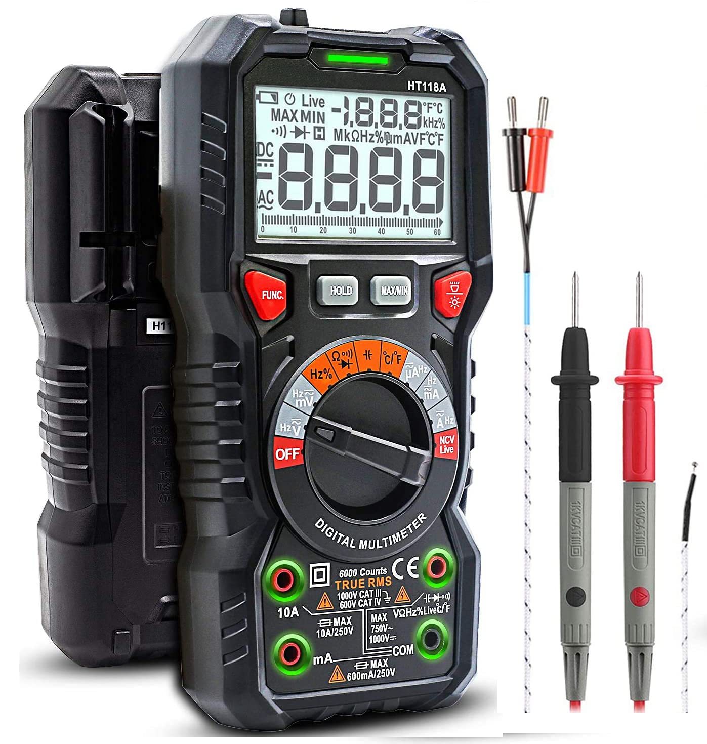 ZILL Auto-Ranging Fast Accurately Measures Voltage Digital Multimeter ...