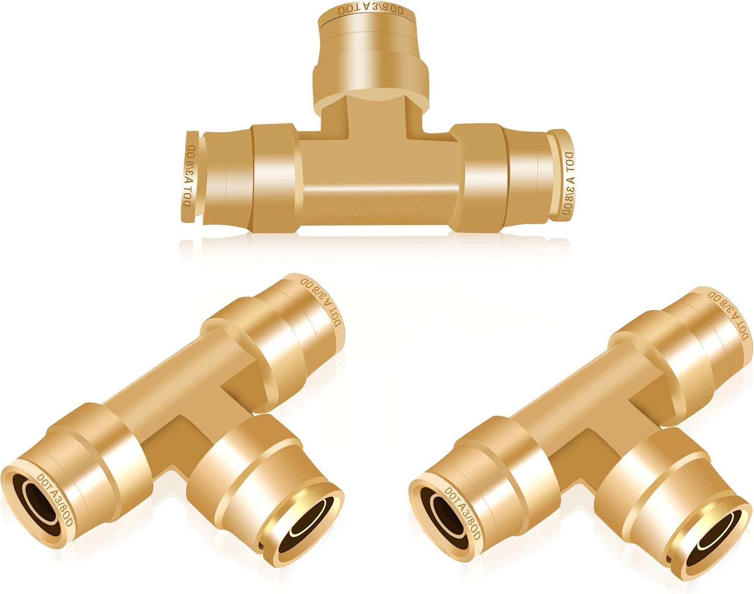 Amazon.com: Daptemn 3/8" DOT Air Line Quick Connect Fittings, 3 Pcs ...