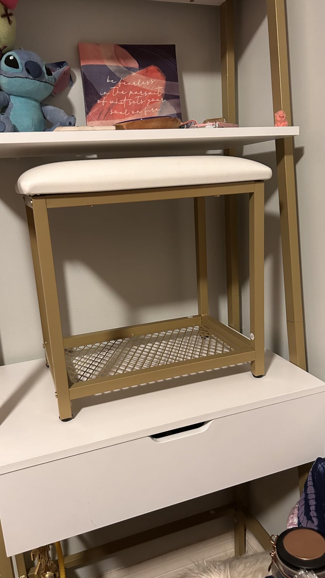 $27/mo - Finance CHARMAID Ladder Vanity Desk Set - Makeup Vanity Table ...